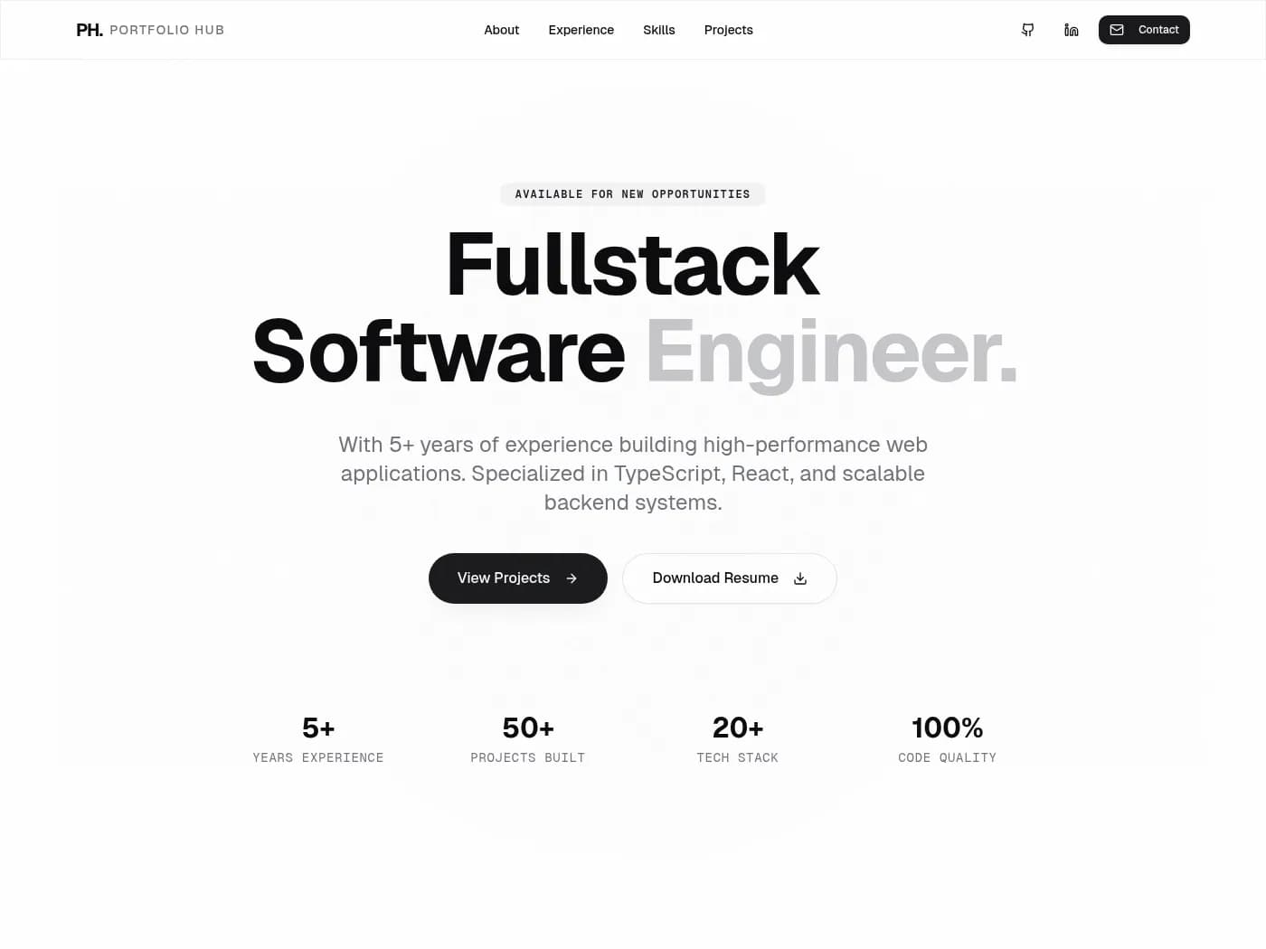 Portfolio & Resume Hub