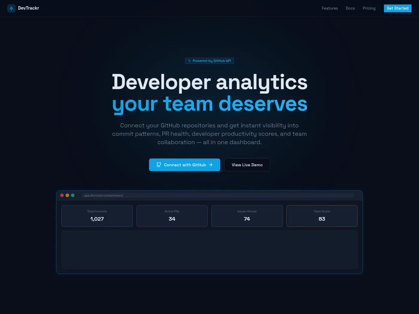 DevTrackr Analytics Platform