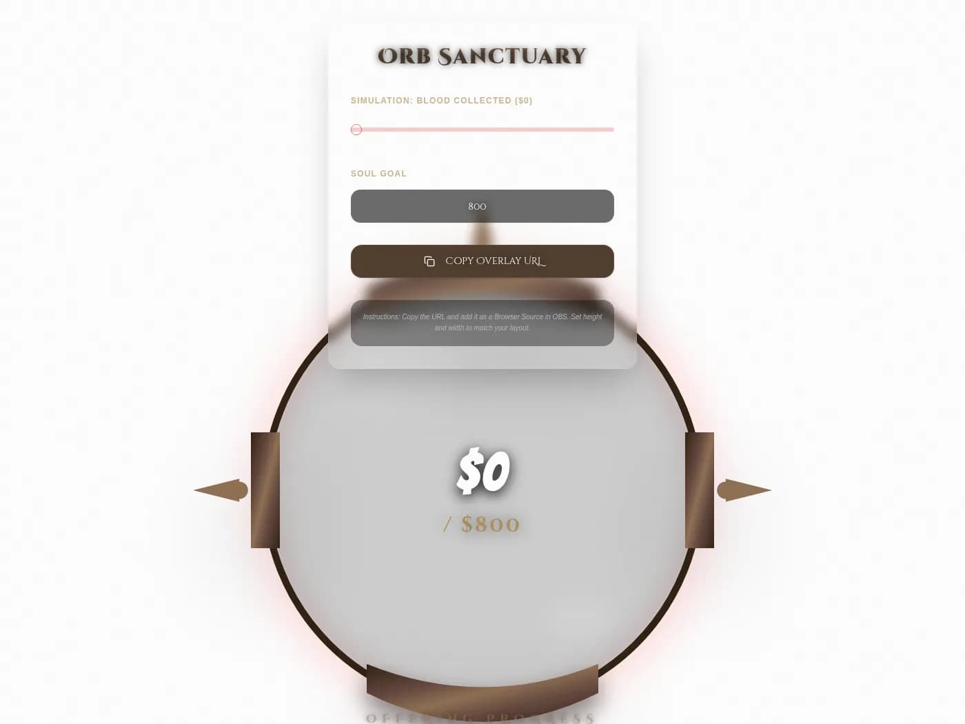 Diablo HP Donation Orb