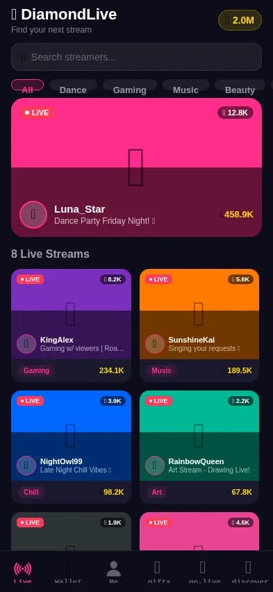 DiamondLive Gifting App