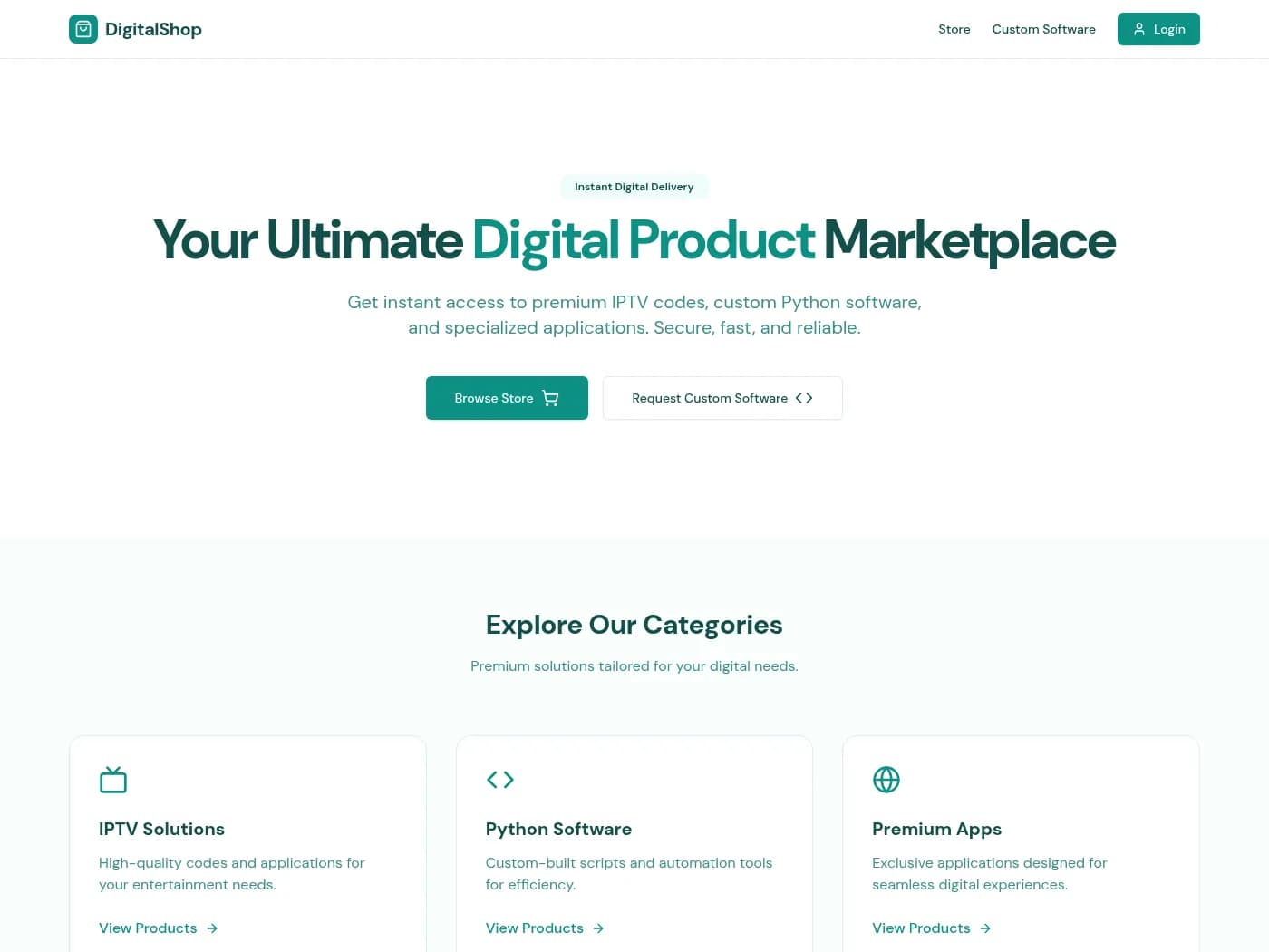 Digital Product Storefront