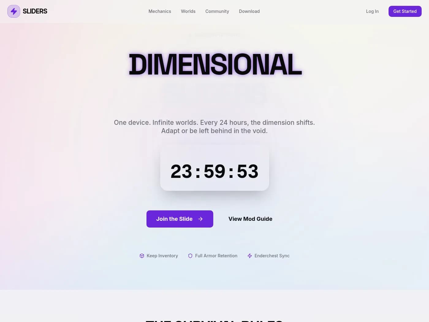 Dimensional Sliders Survival