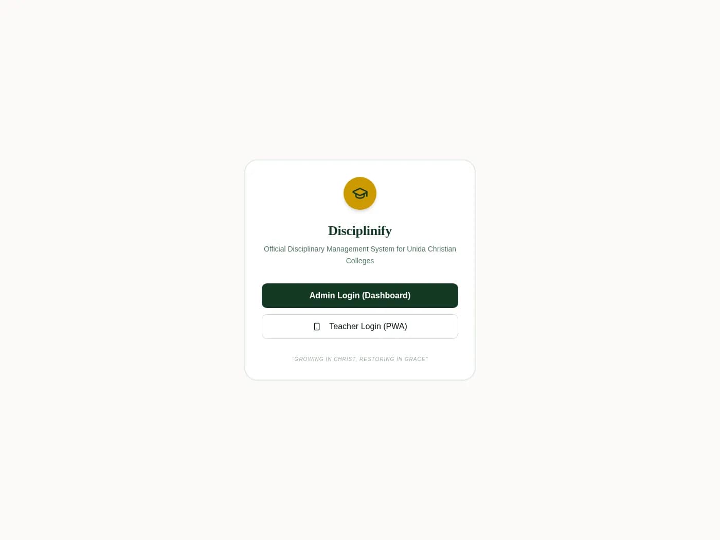 Disciplinify UCC Platform