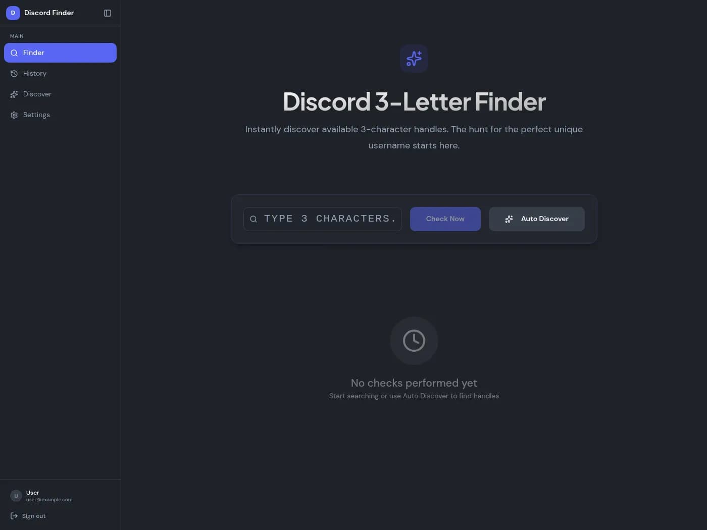 Discord 3-Letter Finder