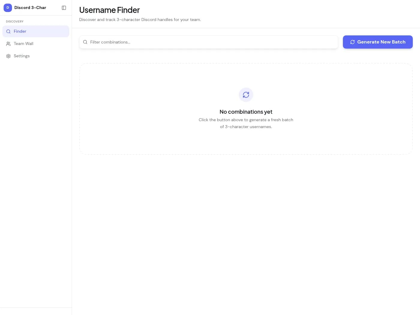 Discord 3-Letter Finder