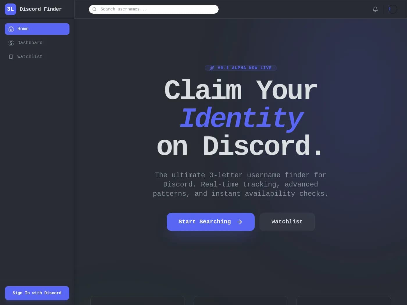 3-Letter Discord Finder