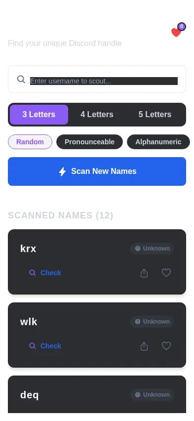 Discord Name Scout