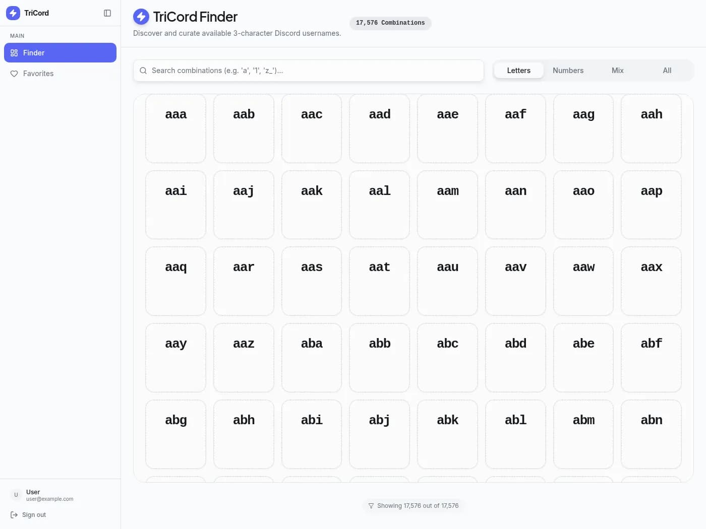 3-Letter Discord Finder