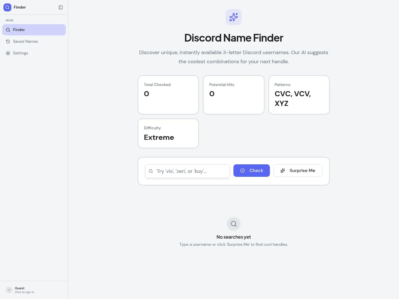Discord Name Finder