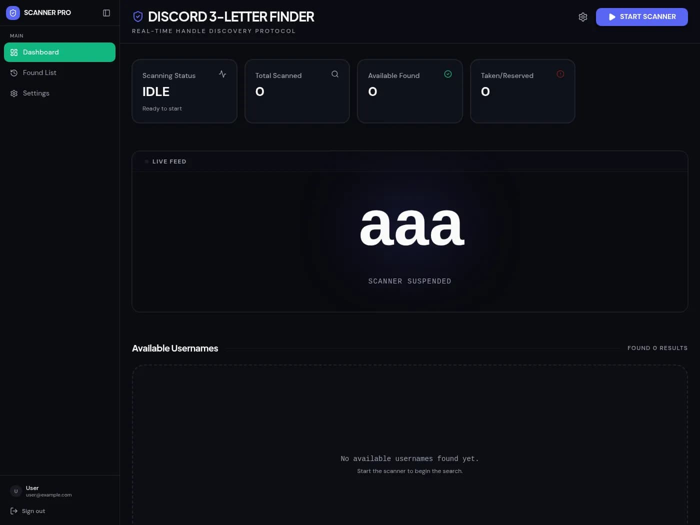 Discord 3-Letter Finder