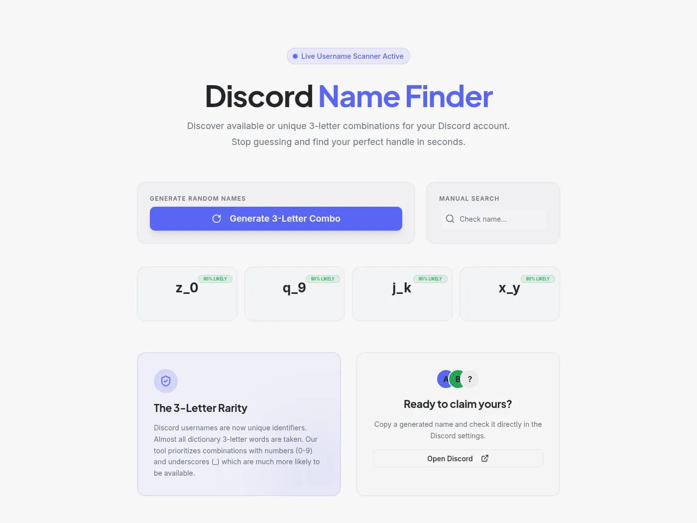 Discord Name Finder