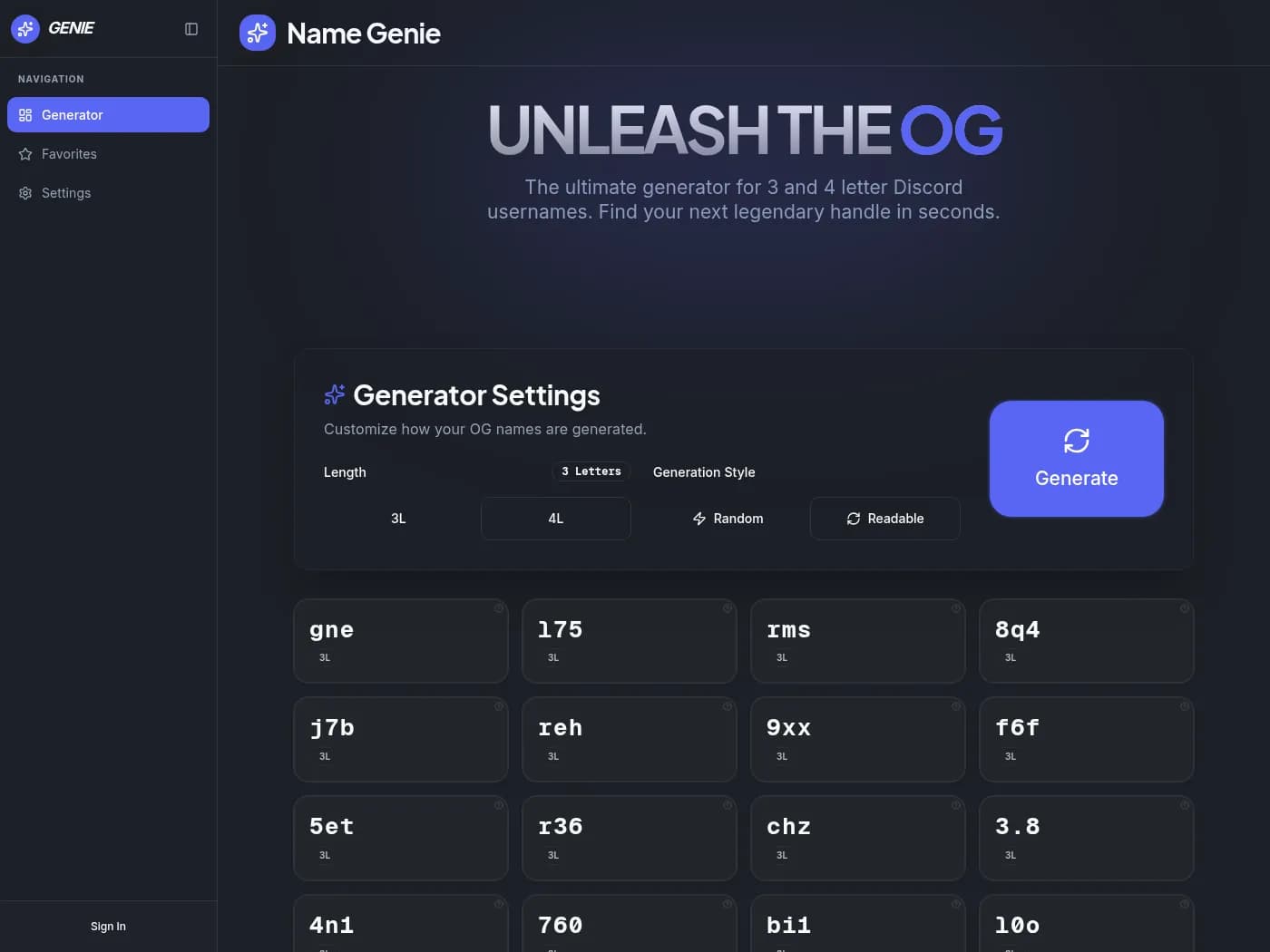 Discord Name Genie