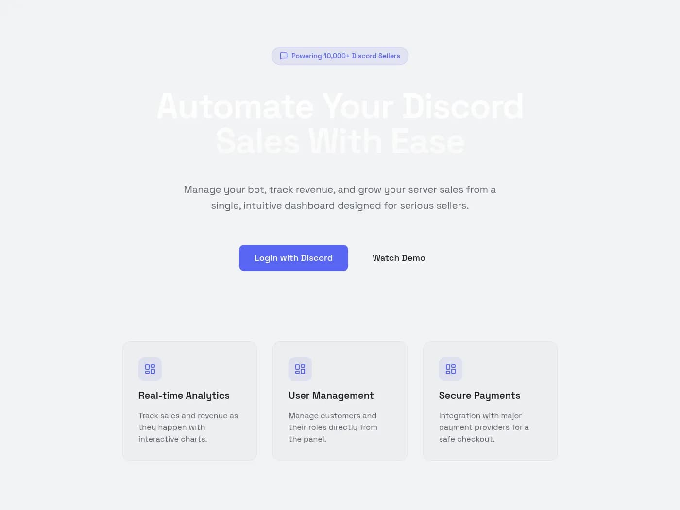 Discord Sales Bot Dashboard