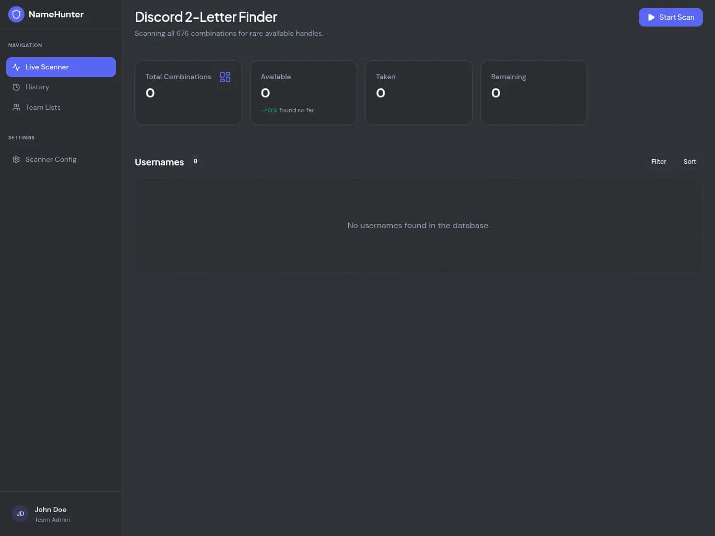 Discord 2-Letter Finder