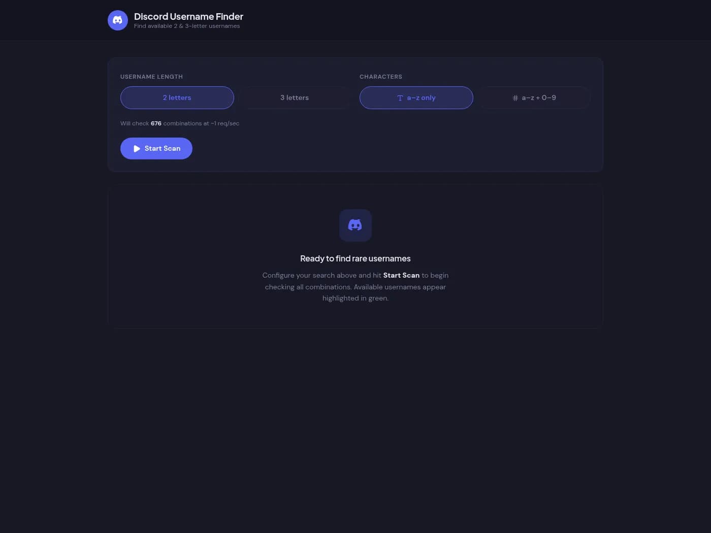 Discord Short Username Finder
