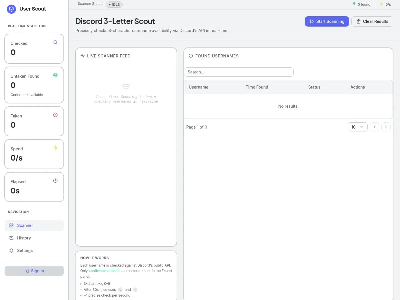 Discord 3-Letter Finder
