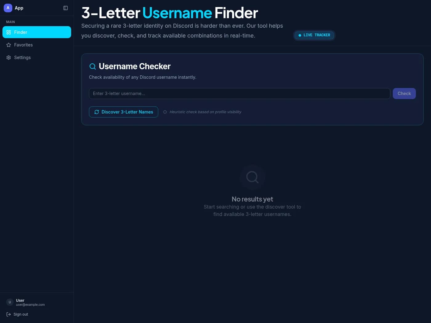 Discord 3-Letter Finder
