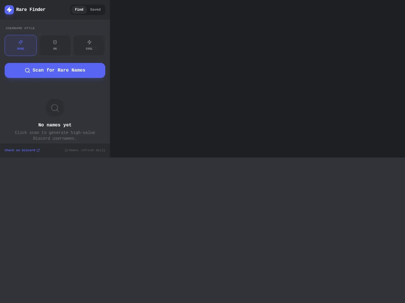 Rare Discord Username Finder
