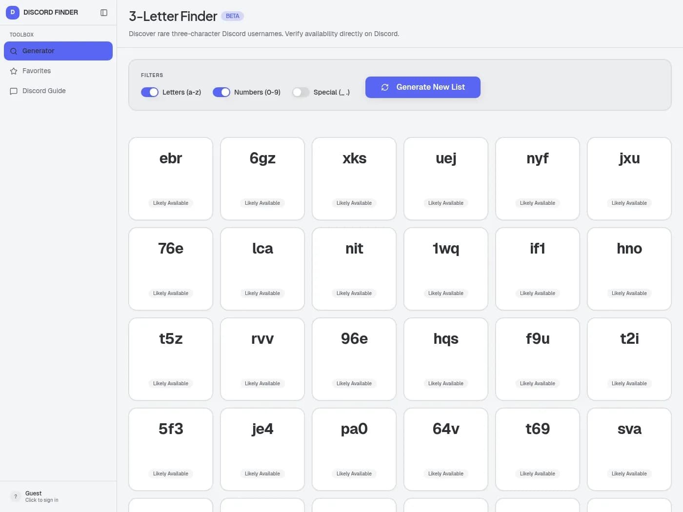 Discord Username Finder