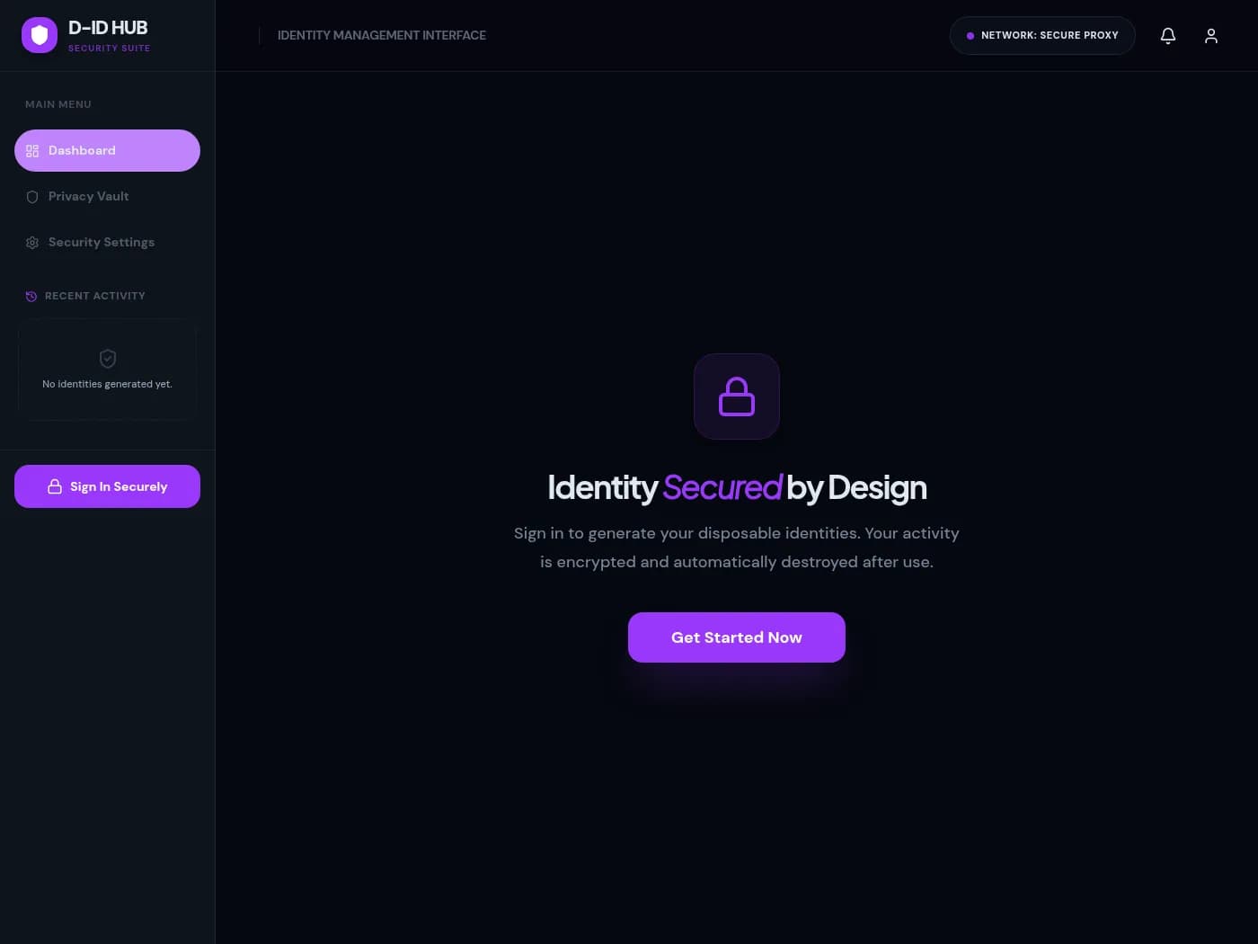 Disposable Identity Hub