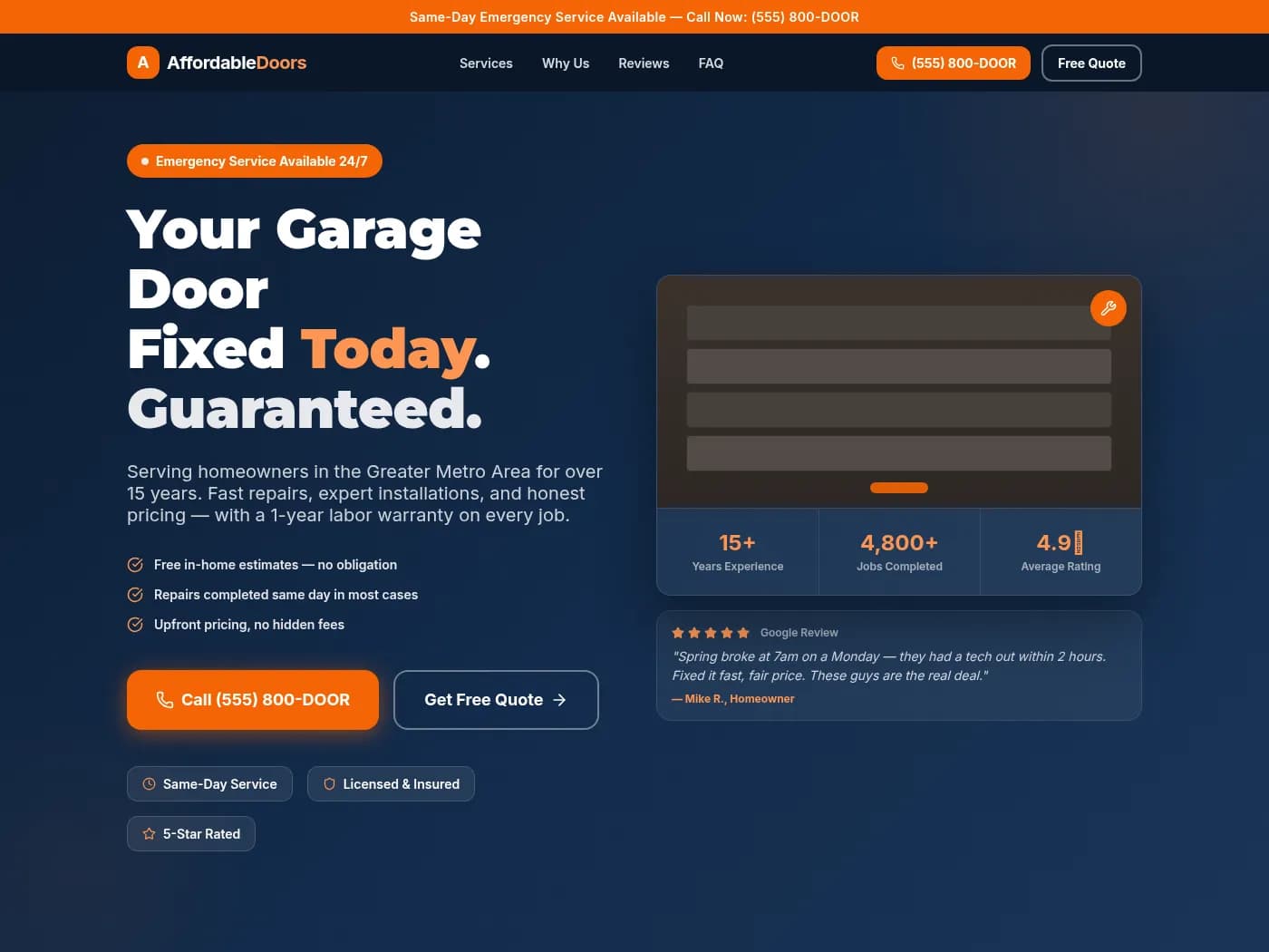 Garage Door Sales Blueprint