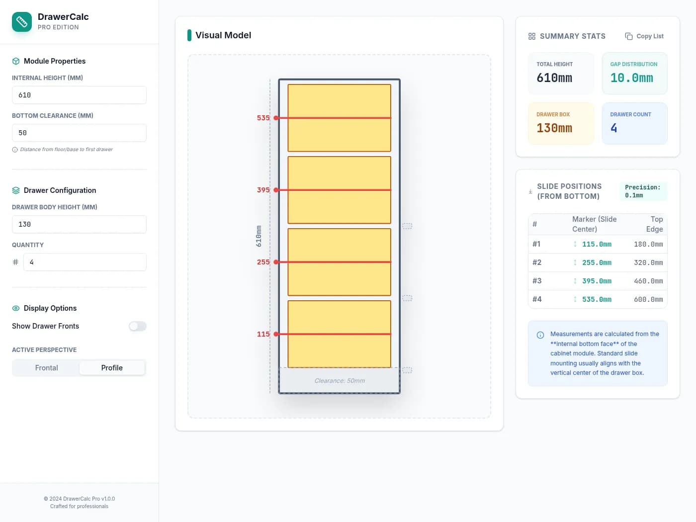 DrawerCalc Pro