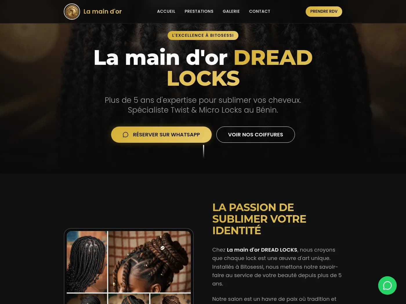 Dread Locks One-Page Site