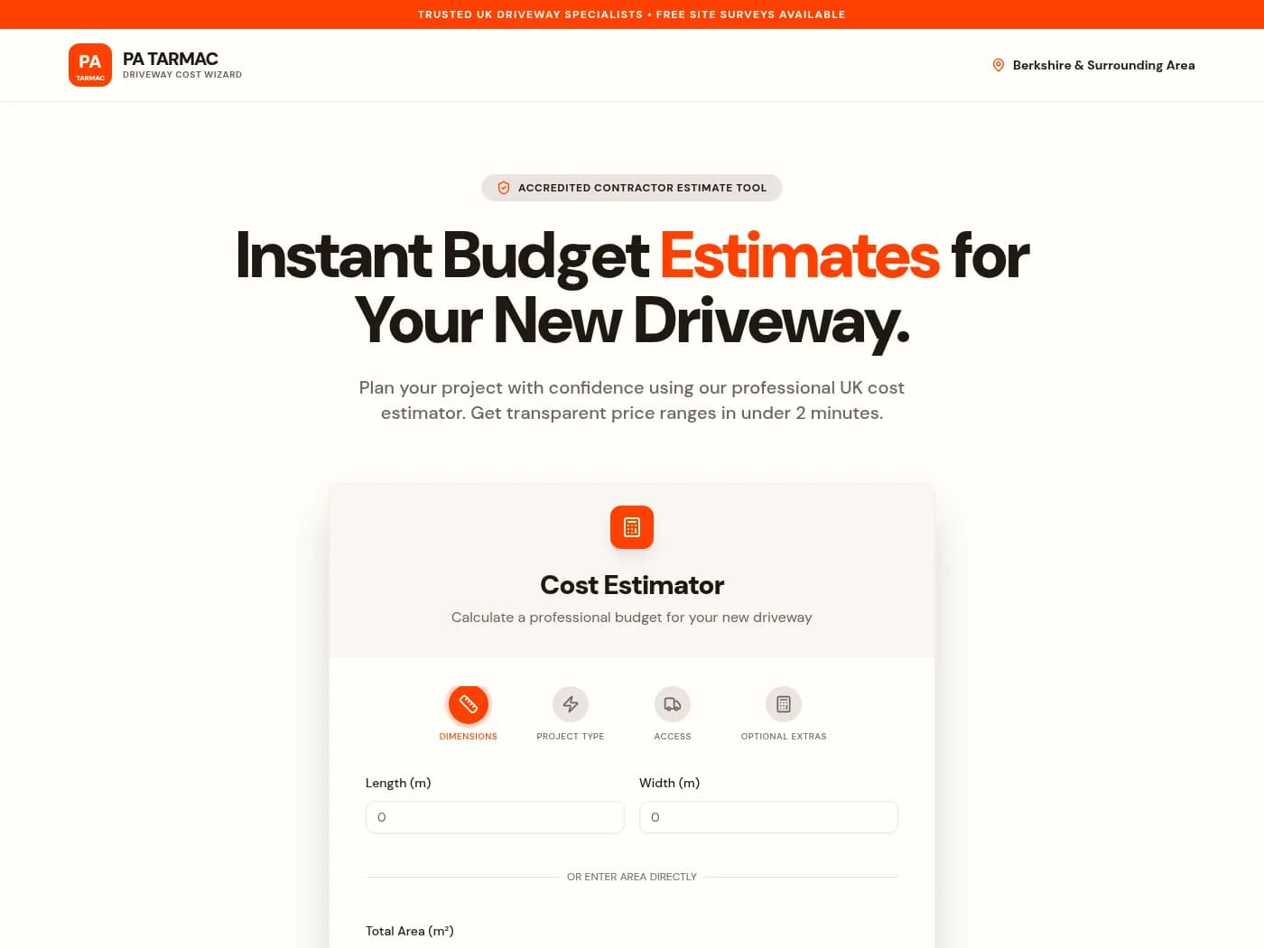 Driveway Cost Wizard