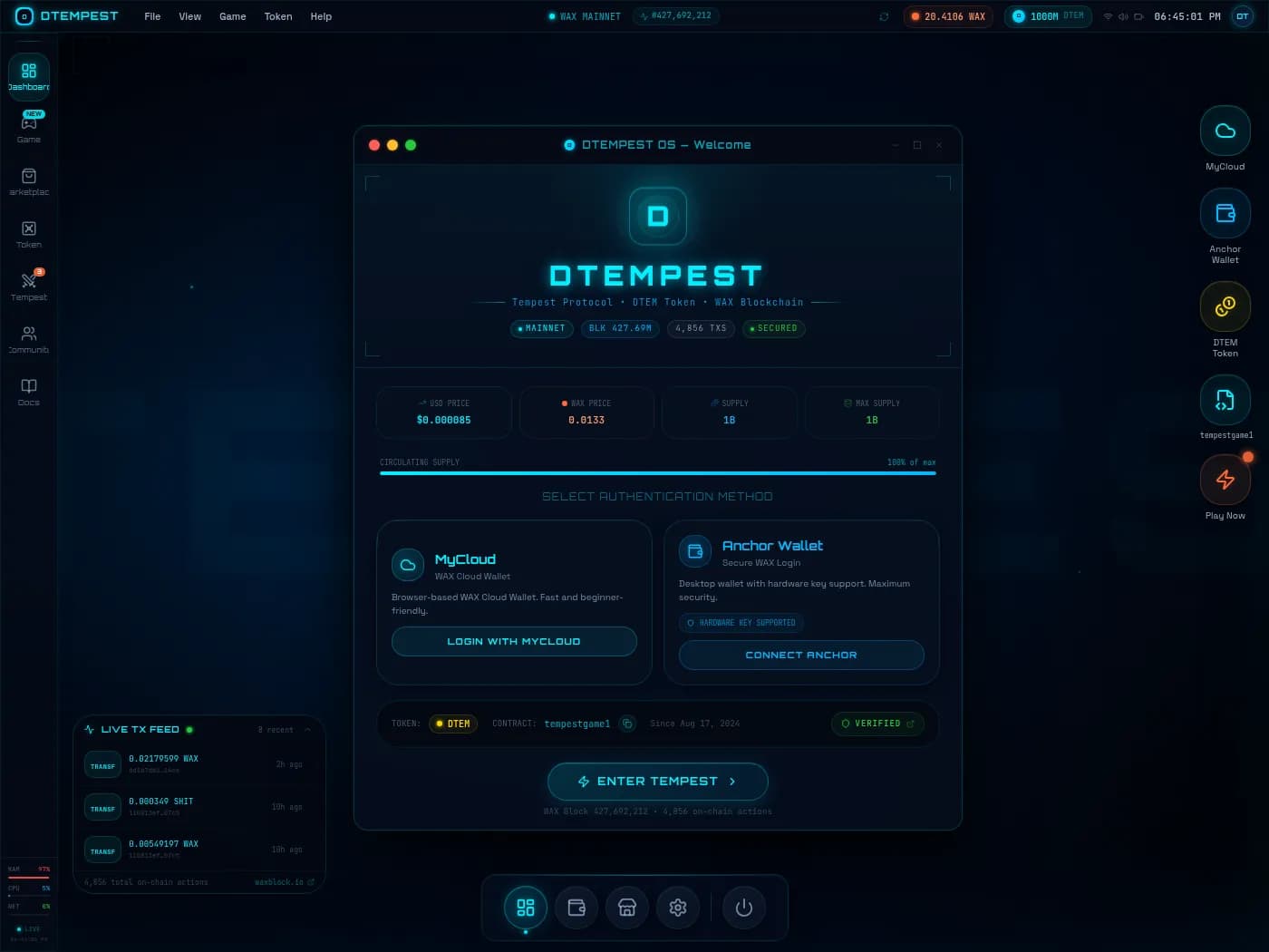 DTEMPEST OS Mockup