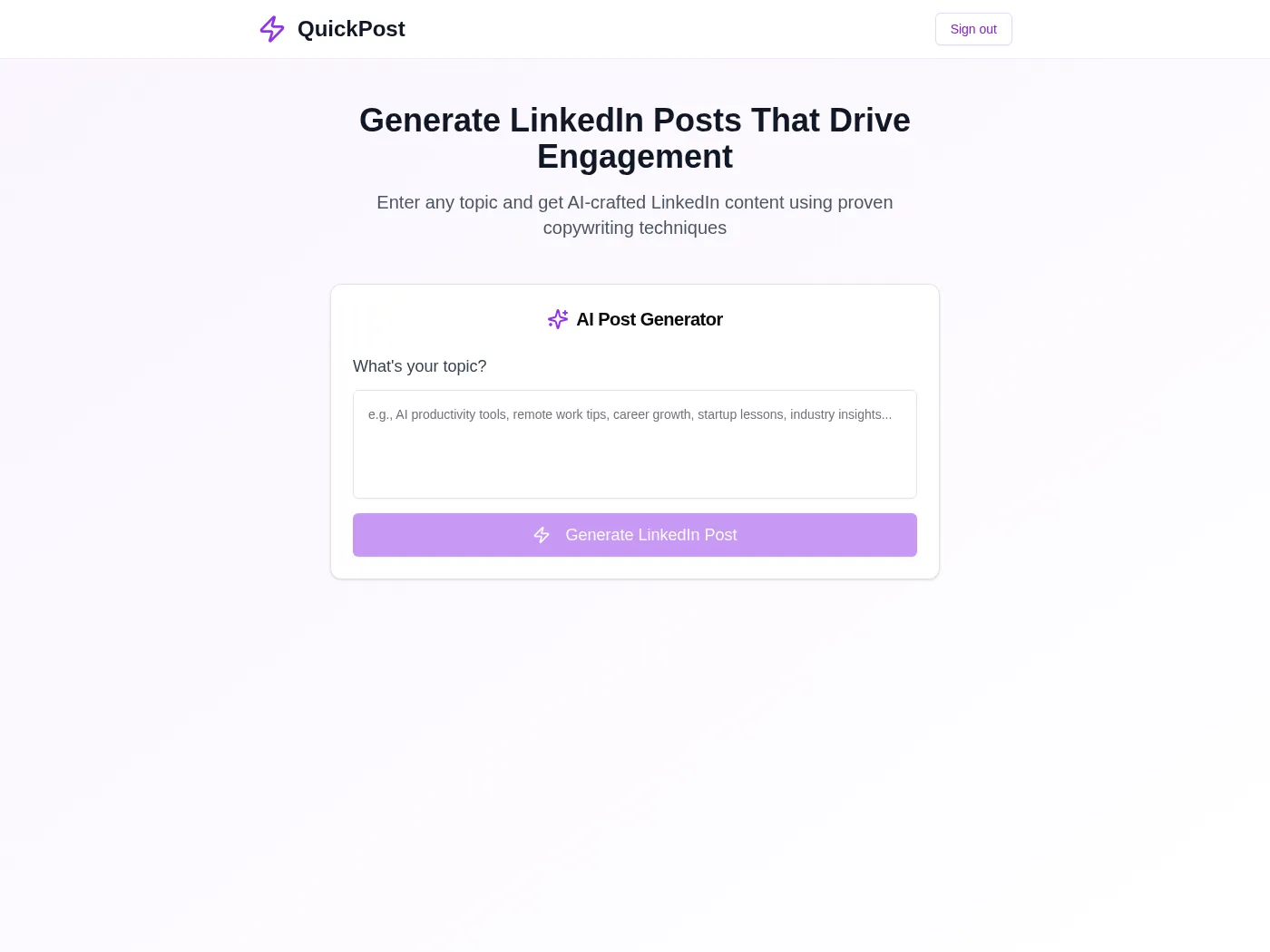 Quickpost LinkedIn Content Suite