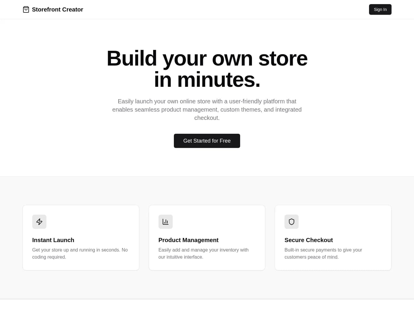 Storefront Creator