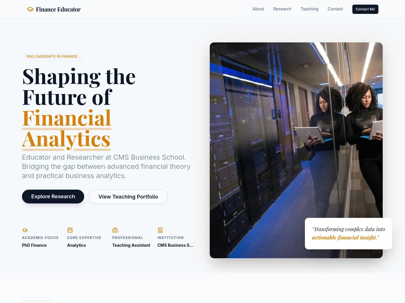 Finance Educator Portfolio