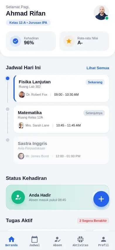 EduSleek Mobile Dashboard