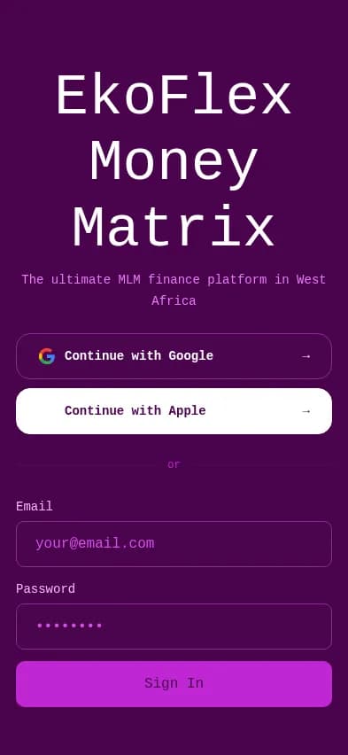 EkoFlex Money Matrix