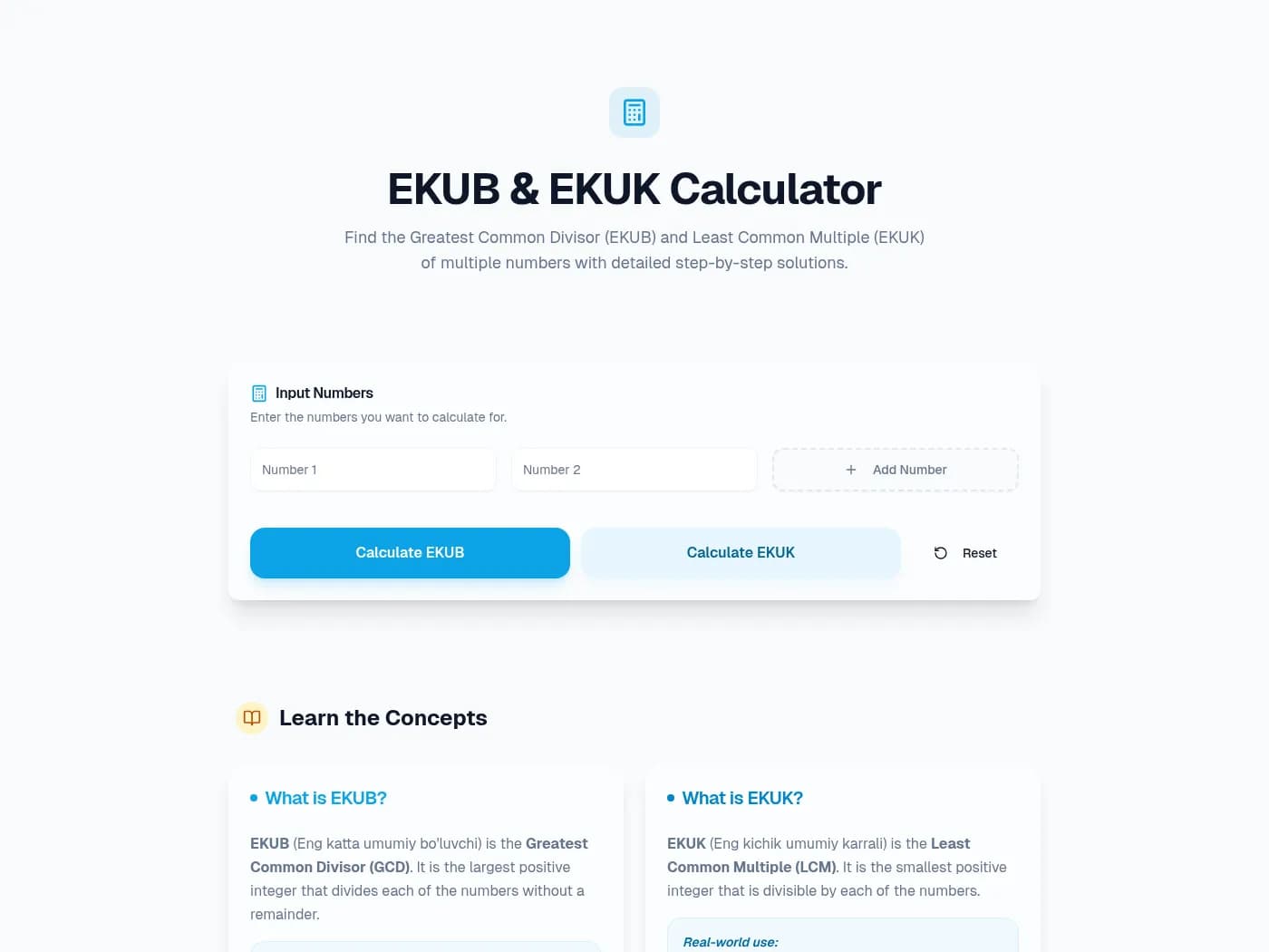 EKUB & EKUK Calculator