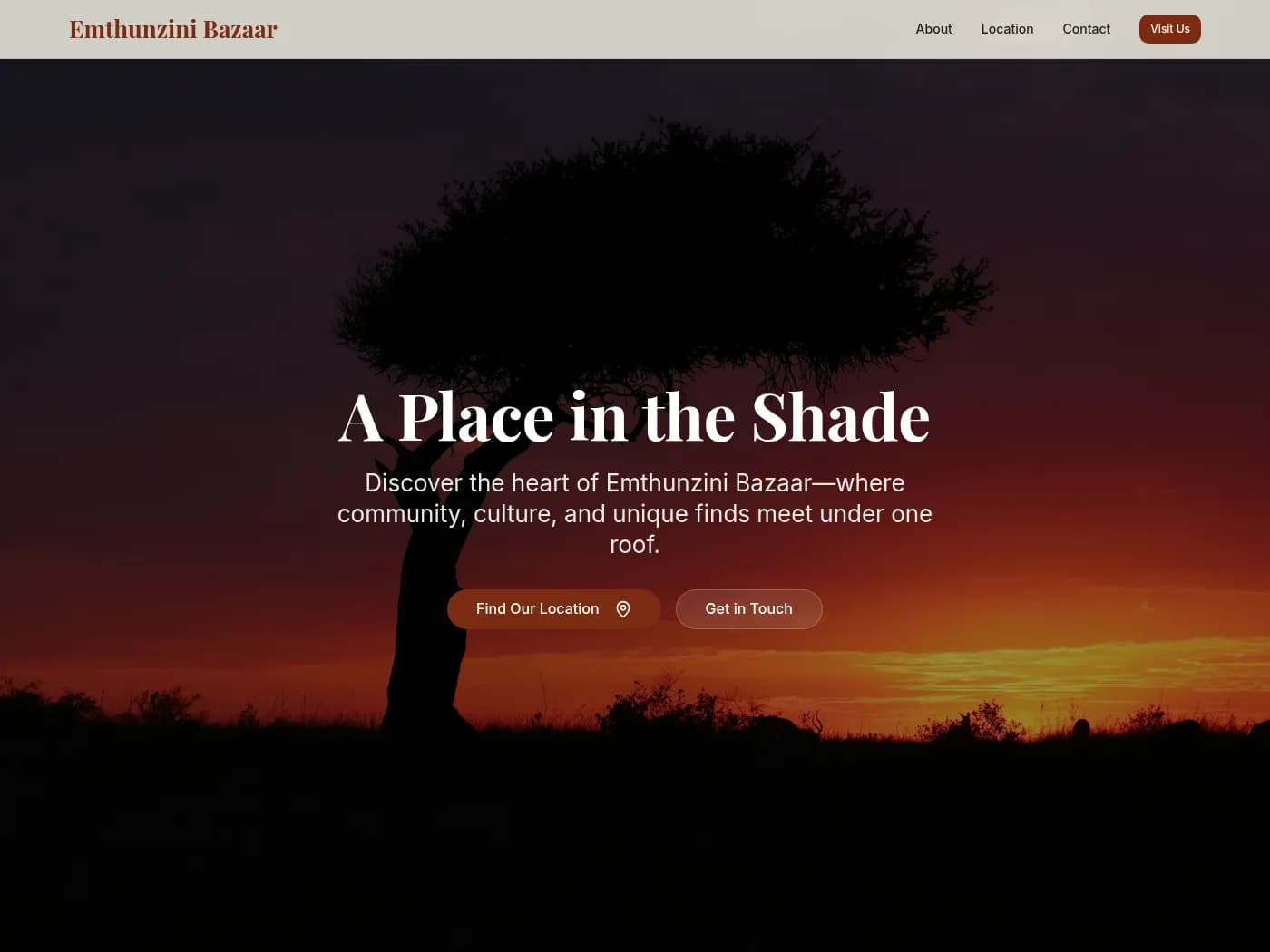 Emthunzini Bazaar Web