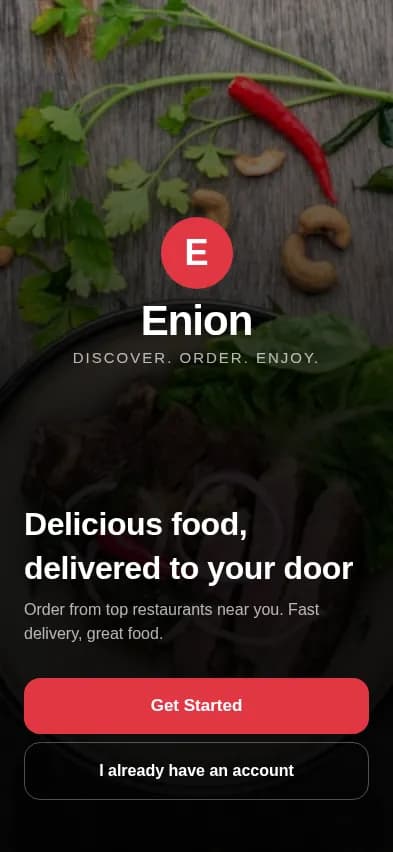 Enion Food Delivery App