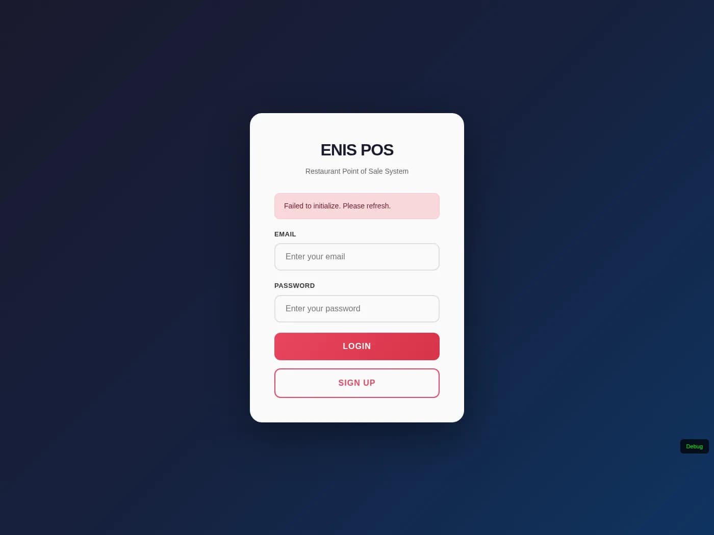 ENIS POS Dashboard