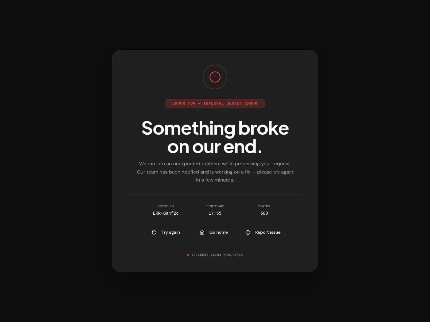 Responsive Error Component