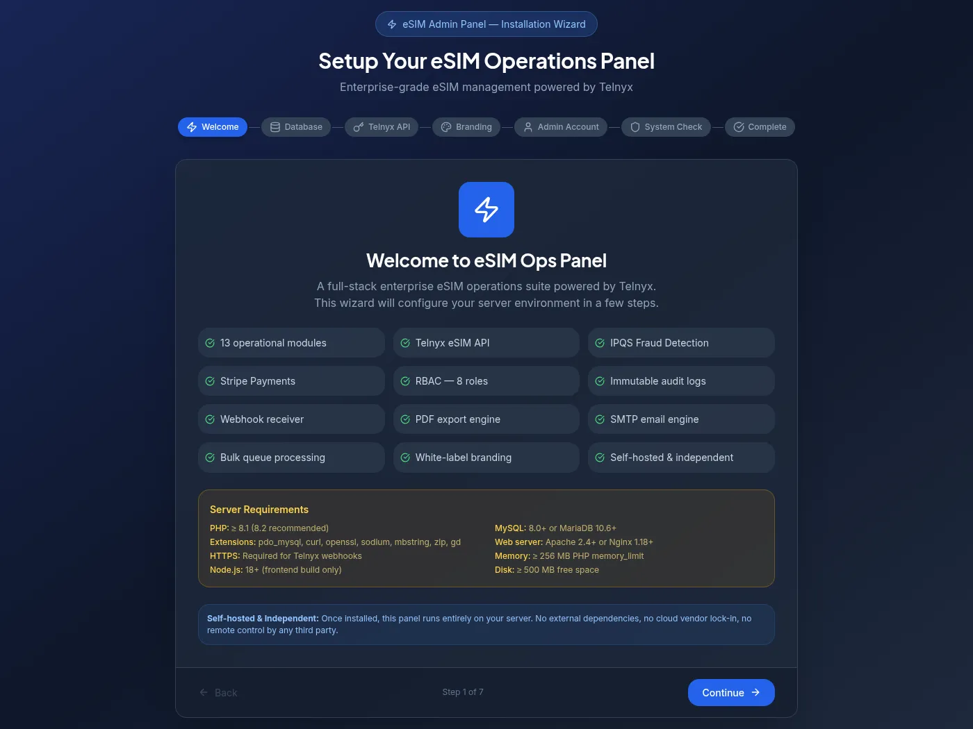 Esim Admin Panel Suite