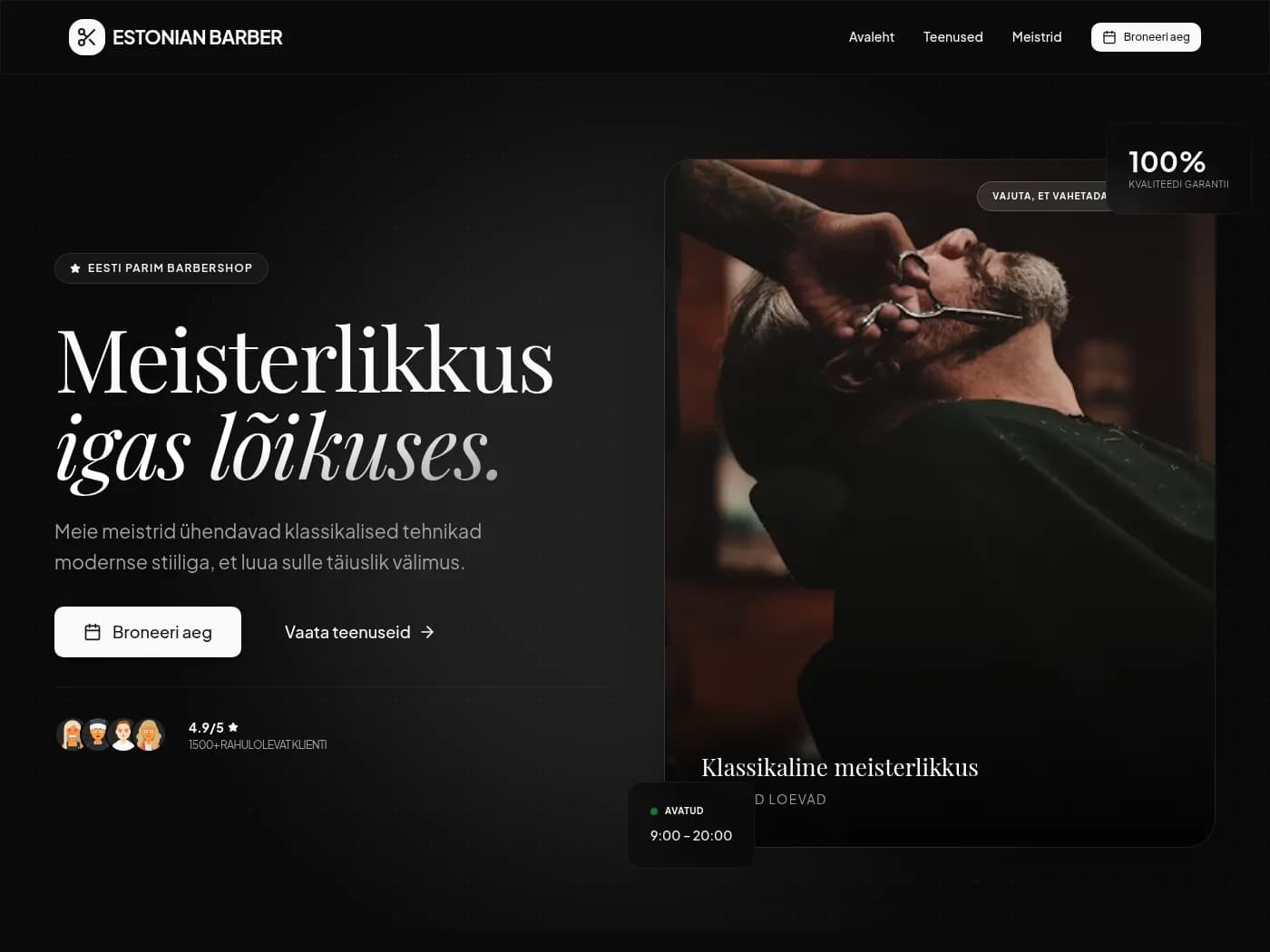 Estonian Barber Booking