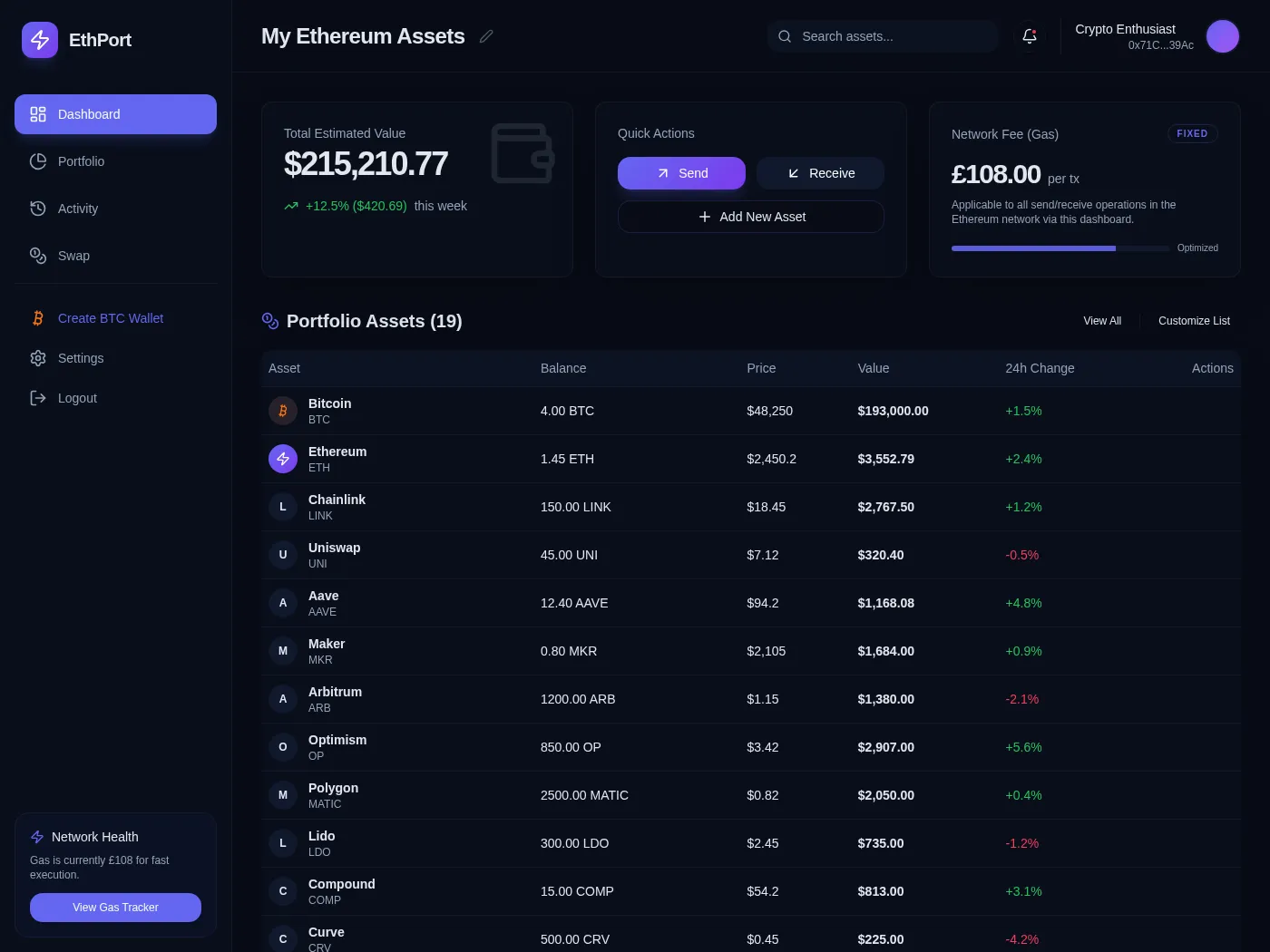 Ethereum Portfolio Creator