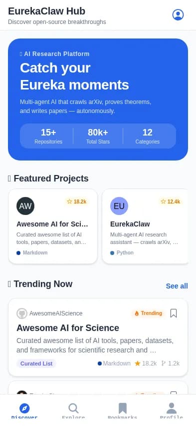 EurekaClaw Discovery Hub