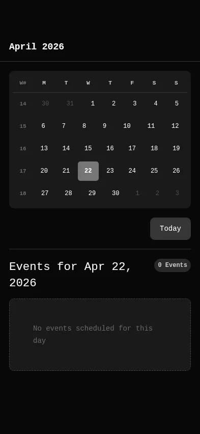 European Week Calendar App