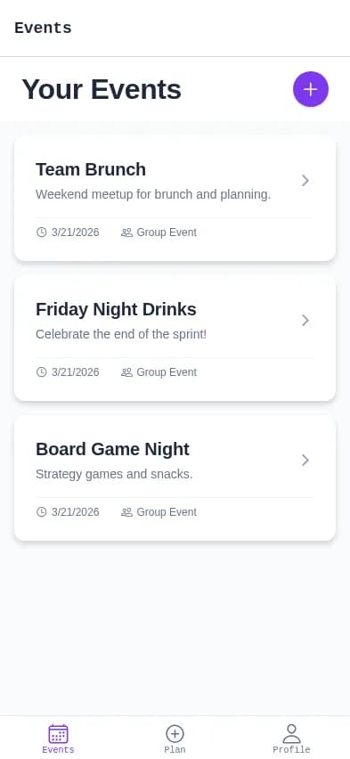 Social Event Scheduler