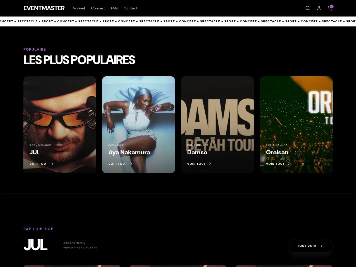 EventMaster Concert Portal