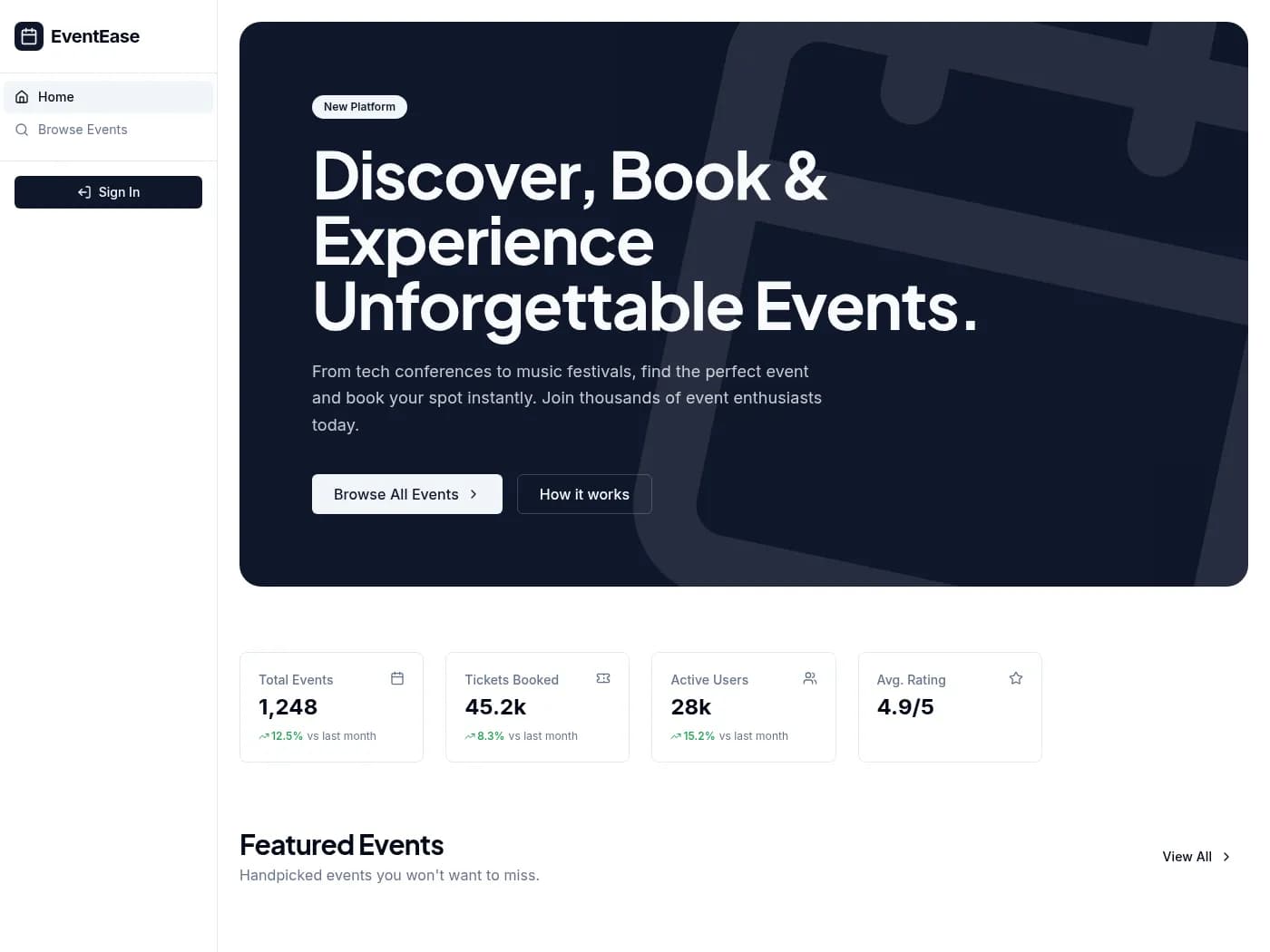 EventEase Booking Site