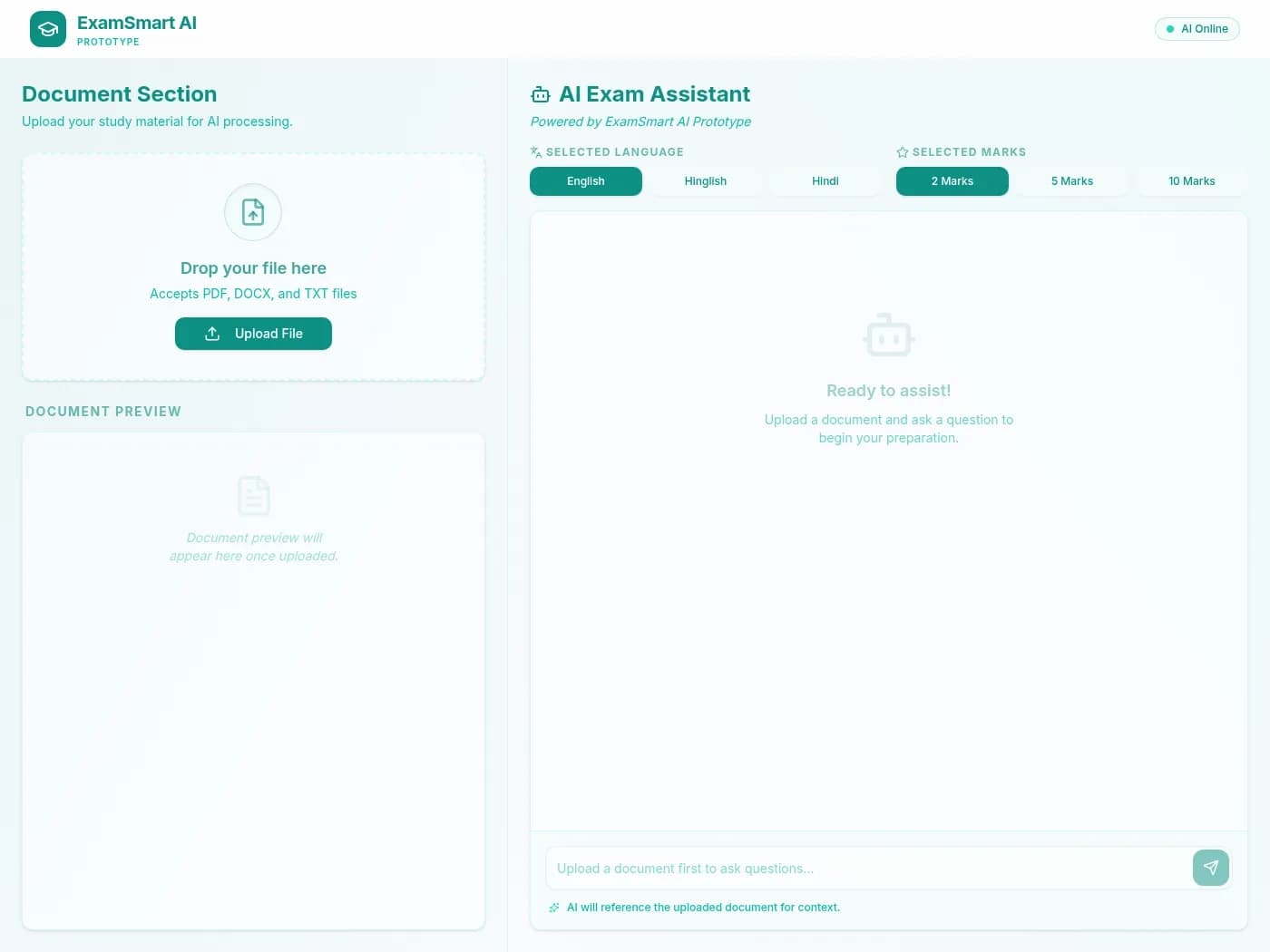 ExamSmart AI Prototype