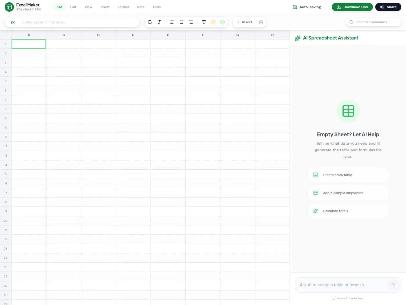 Excel Maker Web