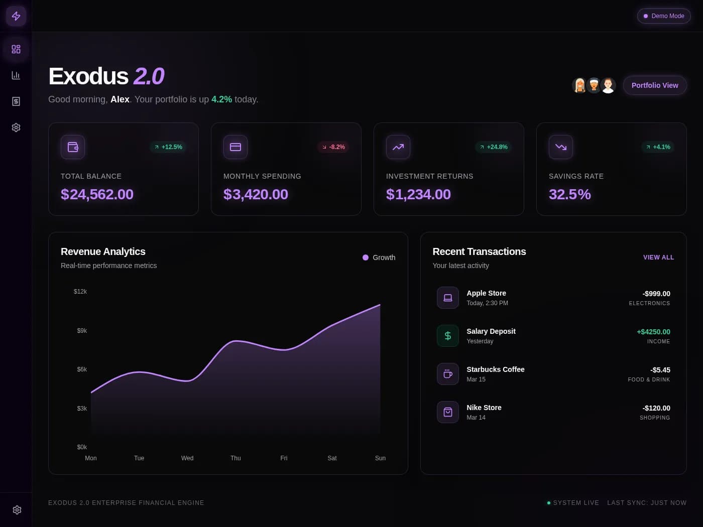Exodus 2.0 Dashboard